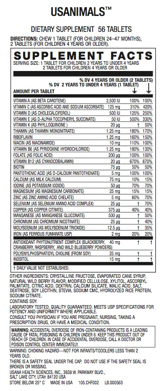 USANA Usanimals for Children Healthy Growth